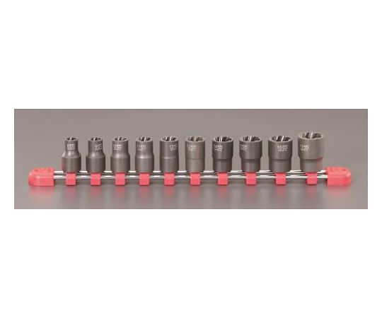 エスコ ツイストソケット　3/8"DR×9mm EA618PK-202 1個●外径（mm）：14.5●全長（L;mm）：32●適合サイズ：9mm●右ねじ専用●ツイスト形状の歯が損傷したボルトやナットにかみ込み、簡単に取り外しができます。●材...
