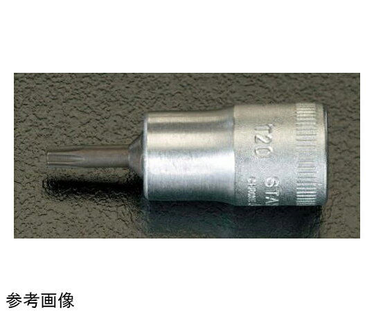 アズワン [Torx]ビットソケット　3/8"DR/T10×49mm EA611CD-10 1個●差込角：3/8"●サイズ：T10　先端外形寸法（mm）：2.7　全長（L1;mm）：49　軸長（L2;mm）：17　ソケット部外径（d;mm）...