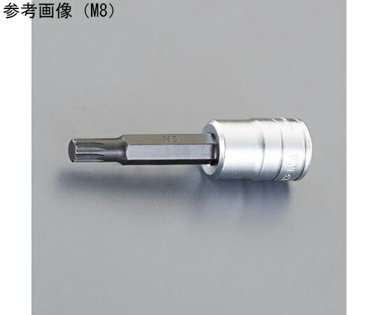 アズワン [XZN]ビットソケット(三重四角)　3/8"DR×M5 EA618PT-105 1個●サイズ：M5●全長（mm）：72●サイズ（mm）：S1：3.45　S2：6.3　D：17　l：43●差込角：3/8"●重量（g）：50