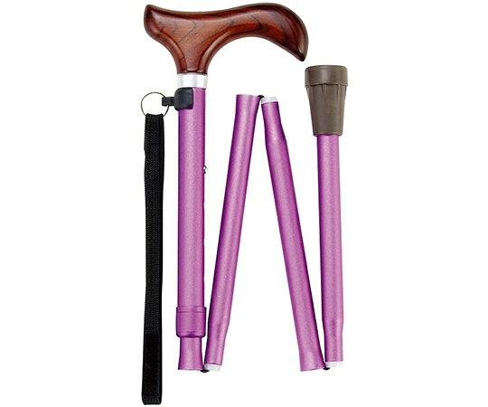 マキテック 充実ステッキ（折畳・カラー）　マゼンダ FS-10 1本●豊富なカラーのステッキ●サイズ：74.5〜82cm（4段階調整2.5cm間隔）●本体重量：約270g●材質：支柱（アルミ）、グリップ（木製）、収納袋（ナイロン）●色：マゼンタ