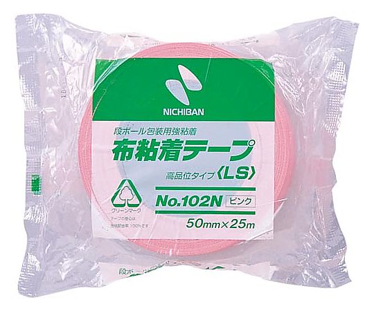 ニチバン 布粘着カラーテープ 50mm×25m ピンク 102N11-50 1巻●巻き戻しが軽く、作業効率に優れた重梱包用テープ。●豊富なカラーバリエーションで識別、封かんなどに適しています。●カラー：ピンク●寸法：幅50mm×長さ25m●...