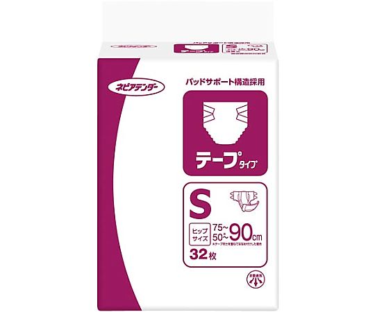 王子ネピア ネピアテンダー テープタイプ S 32枚入 65526 1パック(32枚入)●重ねて貼れる幅広テープ。●テープ同士を重ねて止められるので、どんな体型の型にも無理なくフィット。●吸収体にあるパッドサポート機能で、パッドをズレないよ...