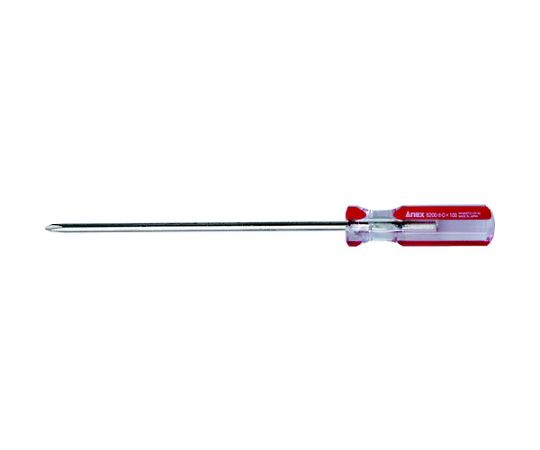 アネックスツール 樹脂柄ドライバー フォーラインドライバー（精密タイプ） 刃先+0×軸長100mm 全長150mm 8200-0-100 1本●アセテート樹脂ハンドルで、精密タイプのドライバーです。●刃先：（+）0●軸長（mm）：100●全...