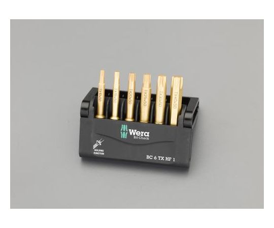アズワン [Torx]ドライバービット（ホールド機能） 6本組/50mm EA611GW-1 1組●セット内容：ビット6本組、ホルダーケース●六角シャンク：1/4"●サイズ：T10、T15、T20、T25、T30、T40●全長：50mm●先...