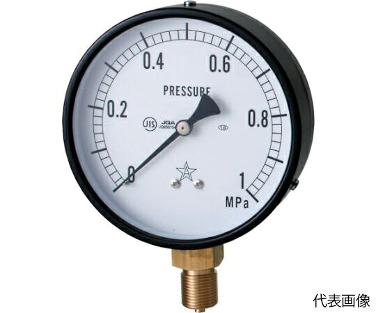 右下精器製造 圧力計 AVT3/8×100×0.5MPa G411-211-V-0.5MPA 1個●耐久性に優れています。●耐振性を向上させています。●流体の脈動に強いです。●JIS B 7505-1規格品です。●圧力レンジ（MPa）：0....