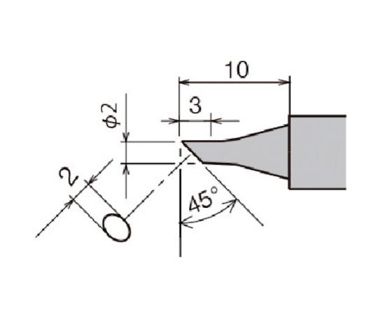 太洋電機産業（goot） グット 交換こて先 ショート2C型面のみ PX-28RT-S2CF 1本●鉄メッキ処理の長寿命こて先です。●コネクタ部品に。●コテ先名称：Φ2mm●適合機種：PX-280/280E●先端2mm斜めカット・面のみ●原...