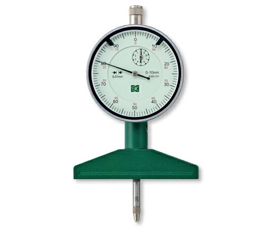 新潟精機（SK） ダイヤルデプスゲージ DD-205 1個●深さの比較測定に。●狭い場所の深さ測定に便利です。●継足ロッドの組み合わせにより、最大205mmまでの測定が可能です。●測定範囲（mm）：最大深さ205（ダイヤルゲージ：10）●目...