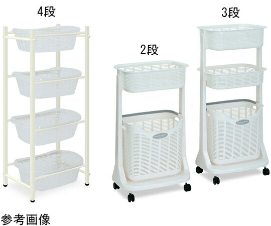 高田ベッド 4段用脱衣カゴ ホワイト TB-823-02 1個●取り外し可能な耐久性の高い脱衣カゴ（TB-73-01・02）4個を標準装備。●温浴施設や高齢者施設等の脱衣所に最適。便利なアジャスター付き。●サイズ：幅52cm×長さ37cm×...