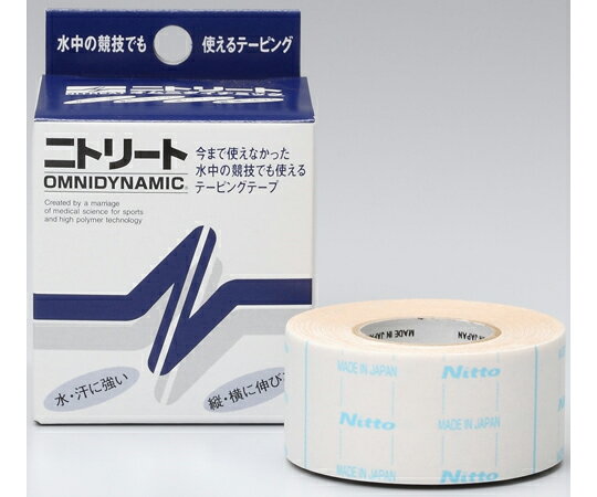 ニトムズ オムニダイナミック 25mm×5m 2巻×30箱入 1ケース(2巻×30箱入)●スイマーのためのテーピングテープ●水中の競技はもちろん、雨の日のプレーにも使用できます●縦・横、全方向に伸びるので、屈曲部にもやさしくフィット●薄くて...