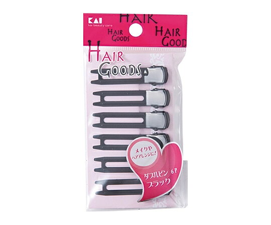 貝印 HG ダブルピン 6P 黒 #000HA3013 1セット(6個入)●メイク時、ヘアアレンジにも便利なヘアピンです。●入数：6個●パッケージサイズ：119×65×12mm●重量：19g