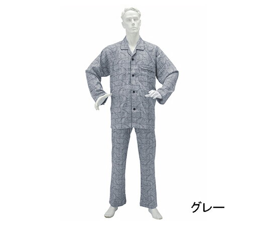 神戸生絲 楽らくパジャマ柄タイプ（スムース）　紳士用　グレー　LL No805 1着●袖口にもマジックが付いて注射や血圧測定に便利です。●仕様：紳士用●サイズ：LL●身長：175〜185cm●胸囲：104〜112cm●胴囲：94〜104cm...