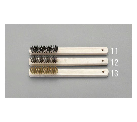 エスコ 270mm4行ワイヤーブラシ(鋼線) EA109DB-11 1本●行数：4行●全長：270mm●柄材質：木●ブラシサイズ：23×90mm●ブラシ材質：焼入鋼●線径：0.3mm●毛丈：19mm