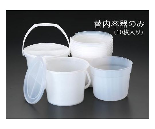 エスコ [EA109NF-10用]交換用内容器(10枚) EA109NF-11 1組●EA109NF-10用交換用内容器●材質：ポリエチレン●サイズ：φ180×145mm●入数：10枚入り