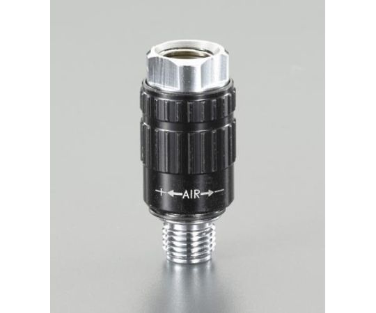 エスコ R1/4"×G1/4"流量調整器 EA140CR-2 1個●使用圧力：0.62MPa●材質：真鍮●ねじサイズ：R(PT)1/4”×G(PF)1/4”●重量：57g●コード品番：EA140CR-2