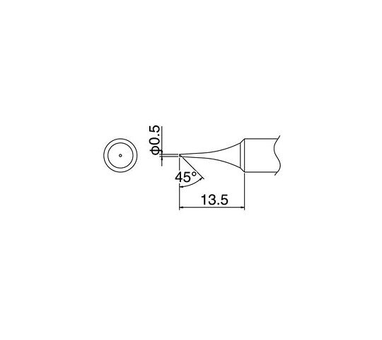 エスコ こて先　（EA304HD-50B・-50C用）　φ0.5mm EA304HD-3 1個●コード品番：EA304HD-50B、50C用●こて先：直径0.5●コード品番：EA304HD-3