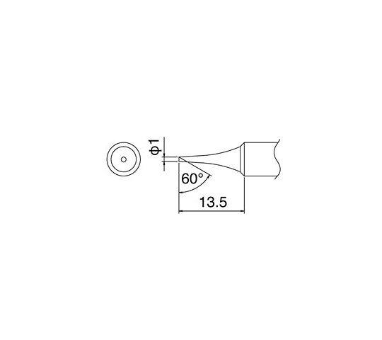 エスコ こて先　（EA304HD-50B・-50C用）　φ1.0mm EA304HD-4 1個●コード品番：EA304HD-50B、50C用●こて先：直径1●コード品番：EA304HD-4