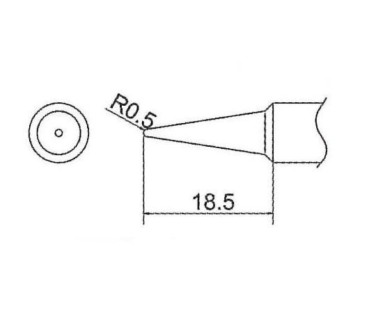 エスコ こて先(EA304HD-47用) R0.5mm EA304HD-13 1個●コード品番：EA304HD-47用こて先●こて先：R0.5mm●コード品番：EA304HD-13