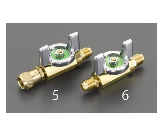 エスコ F1/4"×F1/4"ボールバルブ(サービス用) EA496EP-6 1個●サービス用●フレアーねじ●接続径：オス1/4"×オス1/4"●使用圧力：3.92MPa●耐圧：5MPa●重量：110g