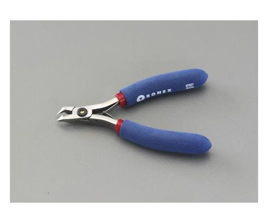 エスコ 120mm,精密用ニッパー(フラッシュ/ピアノ線用/ESD) EA535TZ-11 1個●全長：120mm●切断能力：0.08mm〜0.18mm（スチールワイヤー）●刃硬度：HRC66〜68●切断形状：フラッシュ（ごくわずかに切断跡...