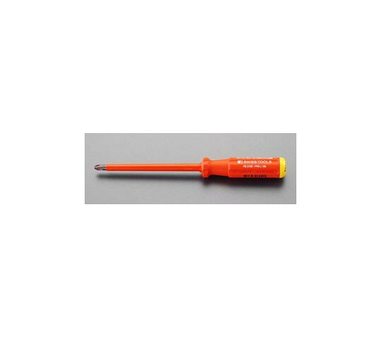エスコ #0×60mm [+]ドライバー(絶縁) EA560PL-0 1個●1000V絶縁●先端：＃0●軸径：3mm●軸長：60mm●グリップエンドはドライバーの先端形状ごとに色分けし、シンボルマークとサイズを表示しています。●コード品番：...