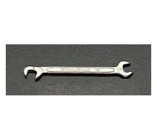 エスコ 薄口スパナ（ダブルアングル）　8.0×8.0/3.0×96mm EA615A-8 1本●材質：クロム合金鋼●サイズ(mm)：8.0●厚さ(mm)：3●全長(mm)：96●コード品番／EA615A-8