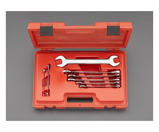 エスコ 両口スパナ　8本組/1/4"-1" EA615LB-2 1組●8本組●総重量(ケース込)：2195g●材質：工具鋼●サイズ：1/4”×5/16”・3/8”×7/16”・1/2”×9/16”・9/16”×5/8”・5/8”×3/4”・...