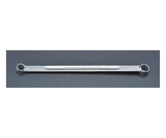 エスコ 両口めがねレンチ（15）　5.5×7mm/185mm EA616GF-1 1丁●ロングタイプでは珍しい15°オフセットタイプ。●油のついた手でも滑りにくい梨地仕上げのメッキを採用。●AS-drive（面接触）によりボルトナットの角を...