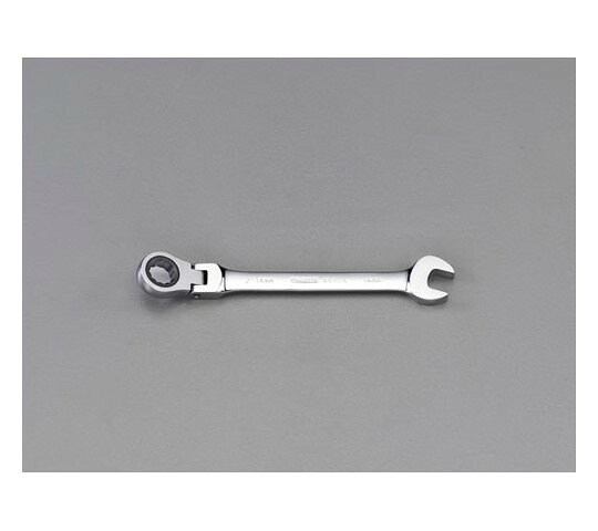 エスコ ラチェット片目片口スパナ（首振型）　16mm EA684RC-16 1丁●サイズ：16mm●全長：208mm●材質：クロムバナジウム鋼●12ポイント●コード品番：EA684RC-16