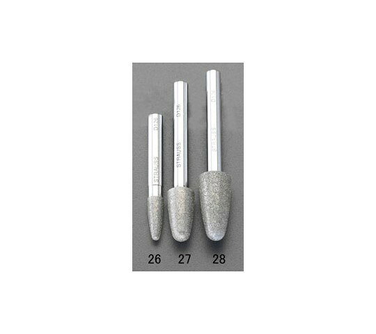 エスコ ダイヤモンドバー（6mm軸）　10×19×65mm EA819DL-27 1本●軸径：6.0mm●砥粒：ダイヤモンドパウダー●粒度：#140●刃径：10mm●刃長：19mm●全長：65mm●電着タイプ