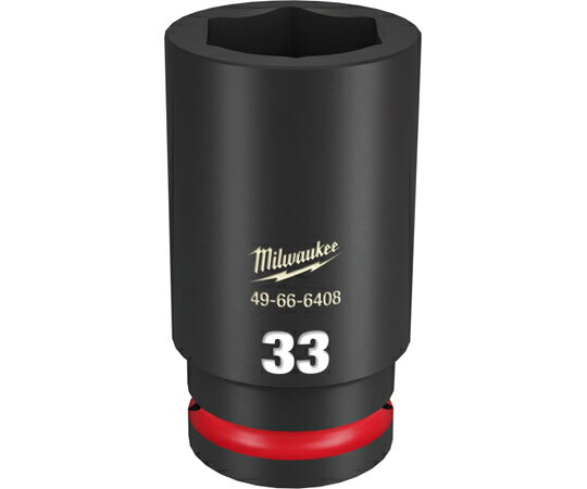 ミルウォーキーツール・ジャパン SHOCKWAVE IMPACT DUTY ディープインパクトソケット 3/4インチ（19mm） 角 33mm 49-66-6408 1個●鍛造製法により高トルクに対応した強度と耐久性を実現●ノンスリップ六面...