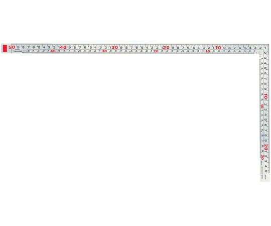 TJMデザイン（タジマツール） 広幅曲尺 同目50cm KA-HM5 1本●厚手広幅 鉄工用曲尺●厚手広幅 鉄工用曲尺●内外基点●ネームスペース付●使用用途：鉄工用曲尺●目盛仕様：表 センチ目盛2段50cm 内側45cm●目盛仕様：裏 セン...