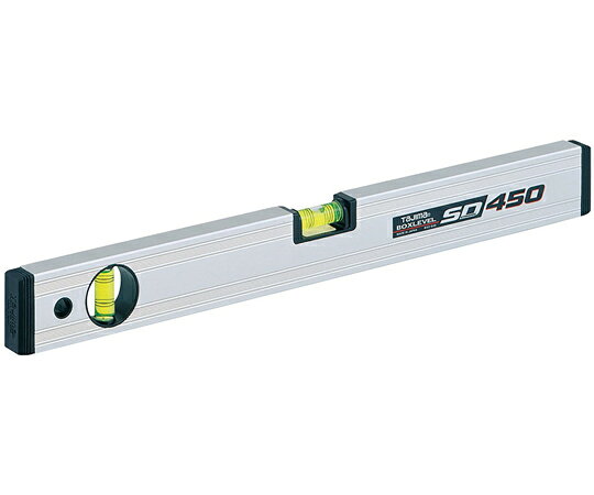 TJMデザイン（タジマツール） ボックスレベルスタンダード 450mm BX2-S45 1個●スタンダードタイプアルミ製水平器●キズのつきにくい特殊ハードアルマイト表面処理をしています●エラストマー製サイドプロテクター付●蓄光シート●使用用...