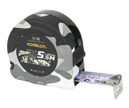 コメロン アーミーコンベックス 迷彩 KMC-31L 1個●職人に人気の迷彩カラーコンベックスです。●長さの測定。●職人に人気の迷彩柄をケースにプリントしています。●反射を抑えた読みやすいテープ目盛です。●信頼のJIS1級目盛テープです。●...