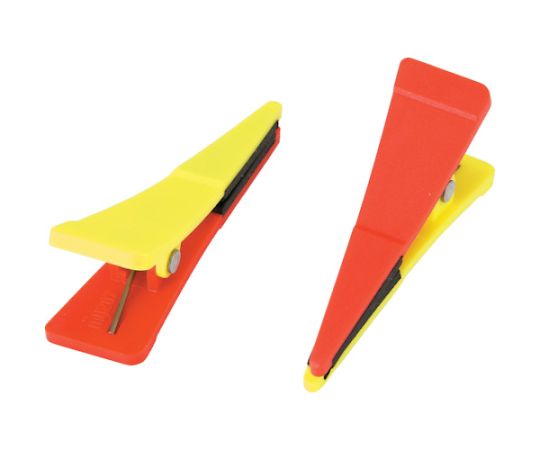 マイゾックス ポイントクリップ 赤/黄（1袋4個入）ゴム付 PK-3 1袋(4個入)●標尺、鉄筋などをクリップし、現場記録写真撮影時の目印として使用します。●はさむ部分にゴムが付いて、保持力がさらにアップしています。●標尺（ロッド）、鉄筋な...