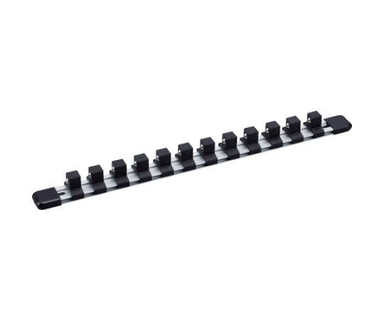 TONE ソケットホルダー（アルミタイプ） 差込角12.7mm 差込数12 SH1412 1個●ソケット、ジョイント類をすっきり整理することができるアルミレールのソケットホルダーです。●クリップは樹脂製（鋼球付き）でソケットの取り外しが容易...