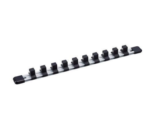 TONE ソケットホルダー（アルミタイプ） 差込角12.7mm 差込数10 SH1410 1個●ソケット、ジョイント類をすっきり整理することができるアルミレールのソケットホルダーです。●クリップは樹脂製（鋼球付き）でソケットの取り外しが容易...