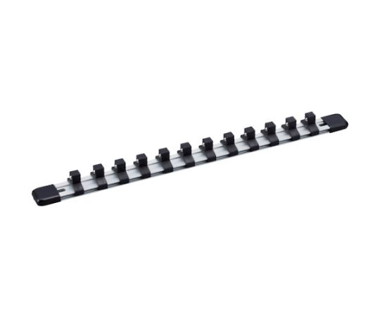TONE ソケットホルダー（アルミタイプ） 差込角9.5mm SH1312L 1個●ソケット、ジョイント類をすっきり整理することができるアルミレールのソケットホルダーです。●クリップは樹脂製（鋼球付き）でソケットの取り外しが容易です。●ソケ...