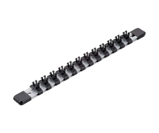 TONE ソケットホルダー（アルミタイプ） 差込角9.5mm 全長300mm SH2312 1個●ソケット、ジョイント類をすっきり整理することができるアルミレールのソケットホルダーです。●インパクト用ソケットはピンとOリングを付けたままの状...