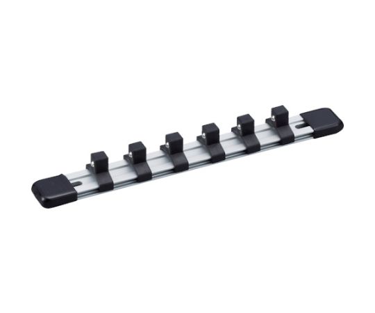TONE ソケットホルダー（アルミタイプ） 差込角9.5mm 差込数6 SH1306 1個●ソケット、ジョイント類をすっきり整理することができるアルミレールのソケットホルダーです。●クリップは樹脂製（鋼球付き）でソケットの取り外しが容易です...