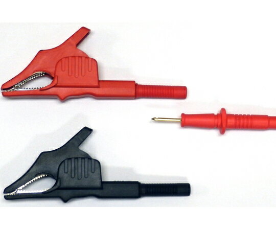 CUSTOR ワニ口クリップ 赤・黒 ZBB-218/2BR 1個●細線から極太線までグリップ●絶縁カバー●セット内容：大口グリップ 赤・黒 2個組●電流（A）：30●電圧（V）：100●最大開口（mm）：28.6