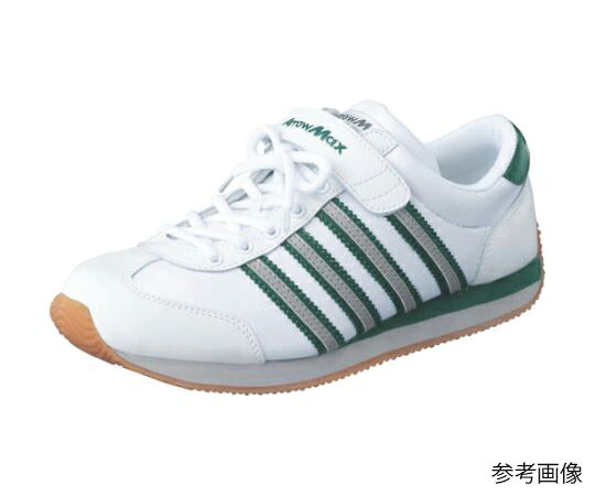 福山ゴム工業 アローマックス51ホワイト/グリン24.5 AM51WG-24.5 1足●樹脂先芯を使用で軽量です。●クッション性に優れます。●底のセラミック配合ラバーを使用し滑りにくいです。●一般作業に。●寸法（cm）：24．5●色：ホワイ...