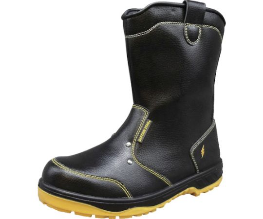 福山ゴム工業 キャプテンプロセフティー216 ブラック 24.5 ER178-0801-24.5 1足●鉄先芯＋ウレタンソール仕様の軽量タイプです。●不快な静電気を除去する、通電機能付きです。●底は、耐油仕様で柔らかくてかえりがよく、疲れに...