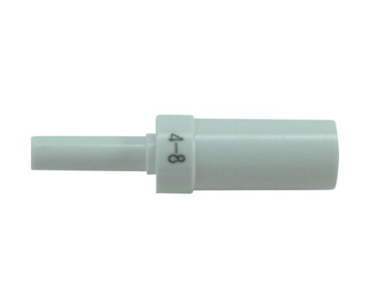 ●使用圧力：1MPa（空気）、0.3MPa（水）●使用流体：空気、水●ジョイント径E1（mm）：4●ジョイント径E2（mm）：8●流体温度（℃）：-5〜60℃（空気）、5〜40℃（水）●材質／仕上：本体／難燃性ポリブチレンテレフタレート（P...