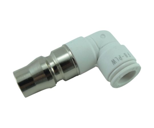 ●配管より装置などへの接続（カップリング）。●適合チューブ外径D（mm）：8●使用圧力：1MPa●使用流体：空気●流体温度（℃）：-5〜60℃●材質／仕上：樹脂部品／難燃性ポリブチレンテレフタレート（PBT）、金属部品／黄銅+ニッケルメッキ...