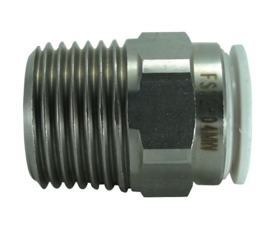 ●適合チューブ外径D（mm）：12●接続口径：R1/2●六角対辺（mm）：21●使用圧力：1MPa（空気）、0.3MPa（水）●使用流体：空気、水●流体温度（℃）：-5〜60℃（空気）、5〜40℃（水）●材質／仕上：本体／ステンレス（SUS...