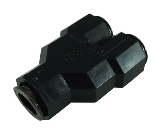 ●適合チューブ外径D（mm）：8×8×8●使用圧力：1MPa●使用流体：空気●使用温度範囲：-5〜60℃●材質／仕上：本体／ポリアセタール（POM）、シールゴム／ニトリルゴム（NBR）●原産国：日本●コード番号：158-8877