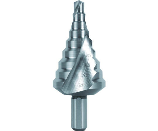 ●ワークへの食いつき性が良好で、スピーディーに安定した作業が可能です。●被削材：鉄（強度900N/mm^2以下の物）・アルミ・真鍮・プラスチック（プラスチックのみ2mm、他4mmまで）●段幅（mm）：4●段数（段）：9●シャンク径（mm）：...