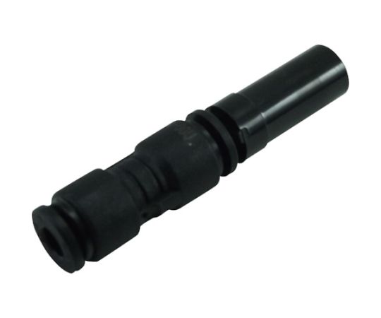 ●使用圧力：1MPa（空気）、0.3MPa（水）●使用流体：空気、水●適合チューブ内径D（mm）：4●ジョイント径E（mm）：8●流体温度（℃）：-5〜60℃（空気）、5〜40℃（水）●材質／仕上：本体／難燃性ポリブチレンテレフタレート（P...