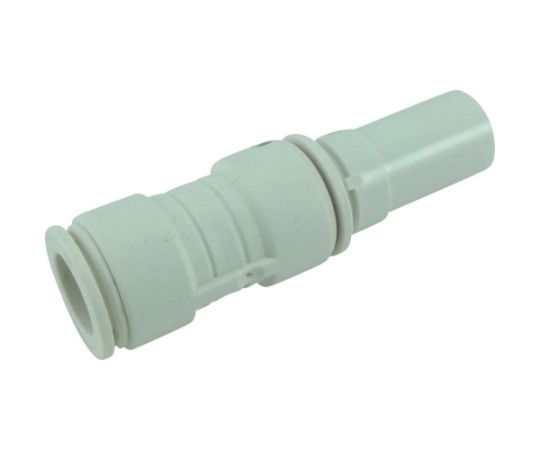 ●使用圧力：1MPa（空気）、0.3MPa（水）●使用流体：空気、水●適合チューブ内径D（mm）：10●ジョイント径E（mm）：12●流体温度（℃）：-5〜60℃（空気）、5〜40℃（水）●材質／仕上：本体／難燃性ポリブチレンテレフタレート...