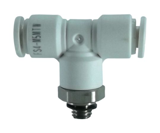 ●適合チューブ外径D(mm)：4×4●接続口径：M5×0.8●流体温度(℃)：-5〜60(空気)、5〜40(水)●六角対辺(mm)：10●使用圧力：1MPa(空気)、0.3MPa(水)●使用流体：空気、水●流体温度：-5〜60℃(空気)、5...